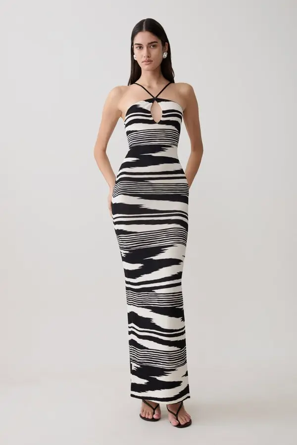 Meshki Ashtin Cross Front Knit Maxi Dress