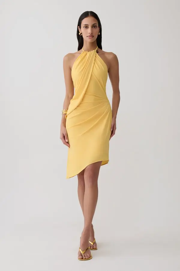 Meshki Yuna Draped Hardware Midi Dress