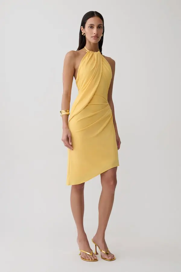 Meshki Yuna Draped Hardware Midi Dress