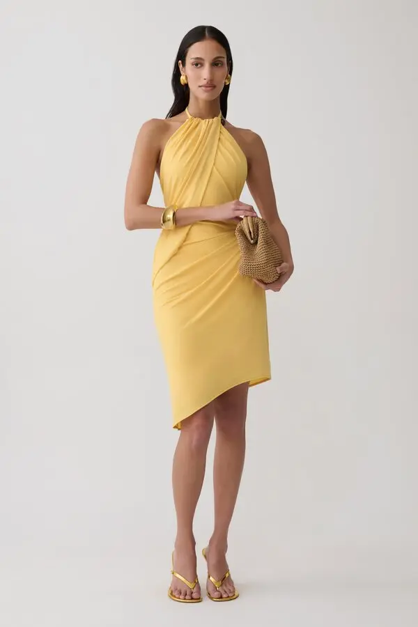 Meshki Yuna Draped Hardware Midi Dress