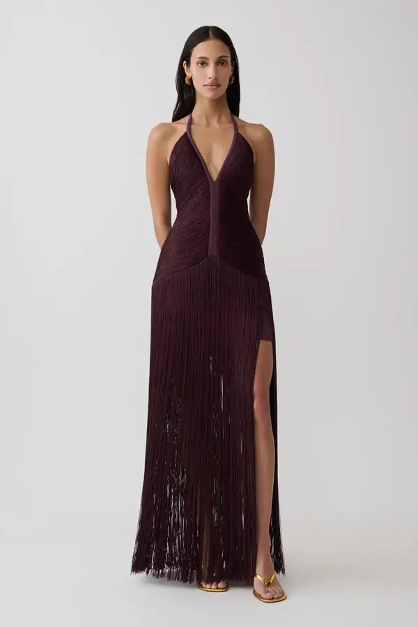 Meshki Tiffany Fringe Maxi Dress