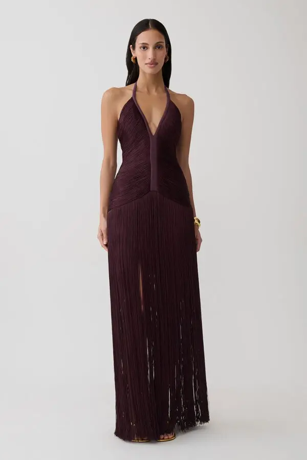 Meshki Tiffany Fringe Maxi Dress