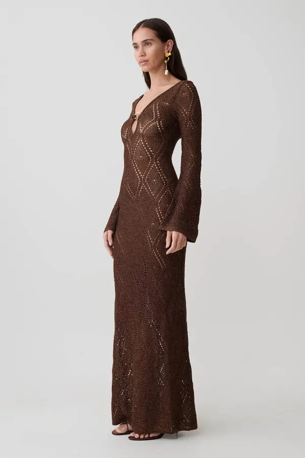 Meshki Chelsea Lurex Crochet Maxi Dress