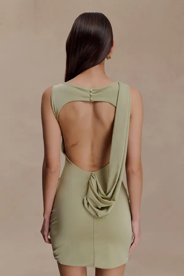Meshki Henley Slinky Drape Mini Dress
