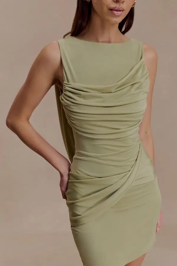 Meshki Henley Slinky Drape Mini Dress