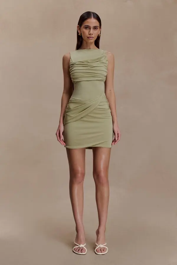 Meshki Henley Slinky Drape Mini Dress