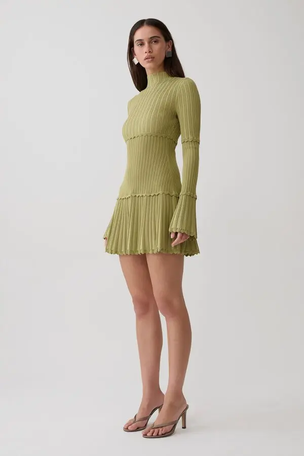 Meshki Adena Pointelle Knit Mini Dress