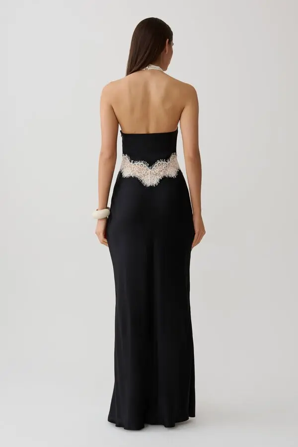 Meshki Louise Satin And Lace Maxi Dress