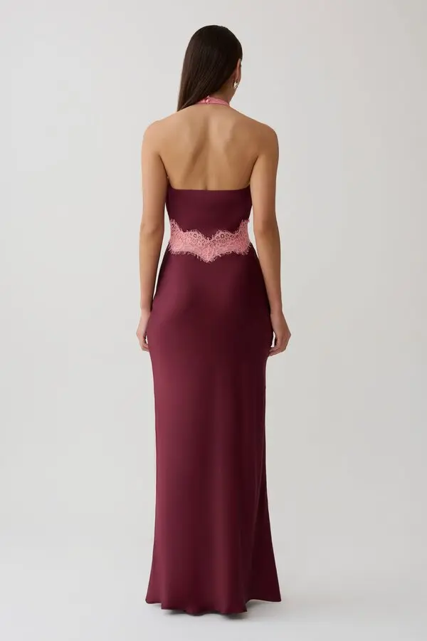 Meshki Louise Satin And Lace Maxi Dress