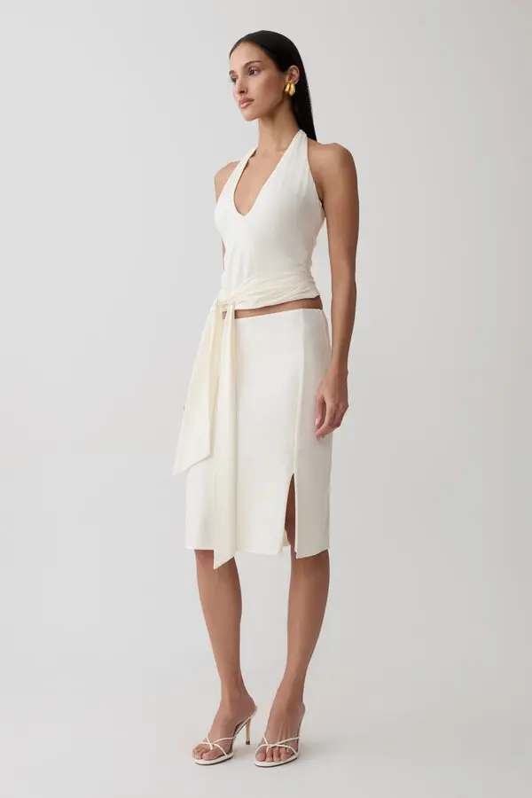 Meshki Daine Peached Jersey Halter Top