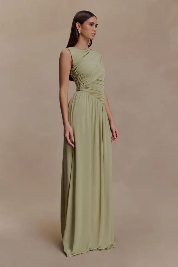 Meshki Ayeshya Slinky Asymmetric Maxi Dress