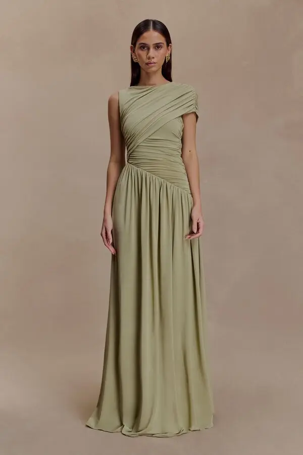 Meshki Ayeshya Slinky Asymmetric Maxi Dress
