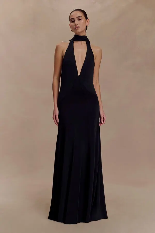 Meshki Juliet Slinky Maxi Dress With Scarf