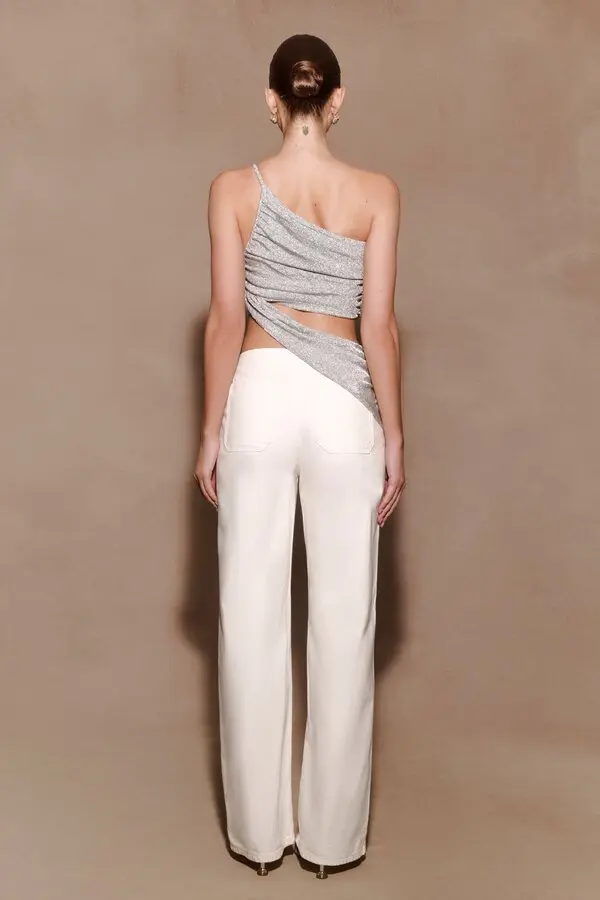 Meshki Corah Lurex Drape Knit Top
