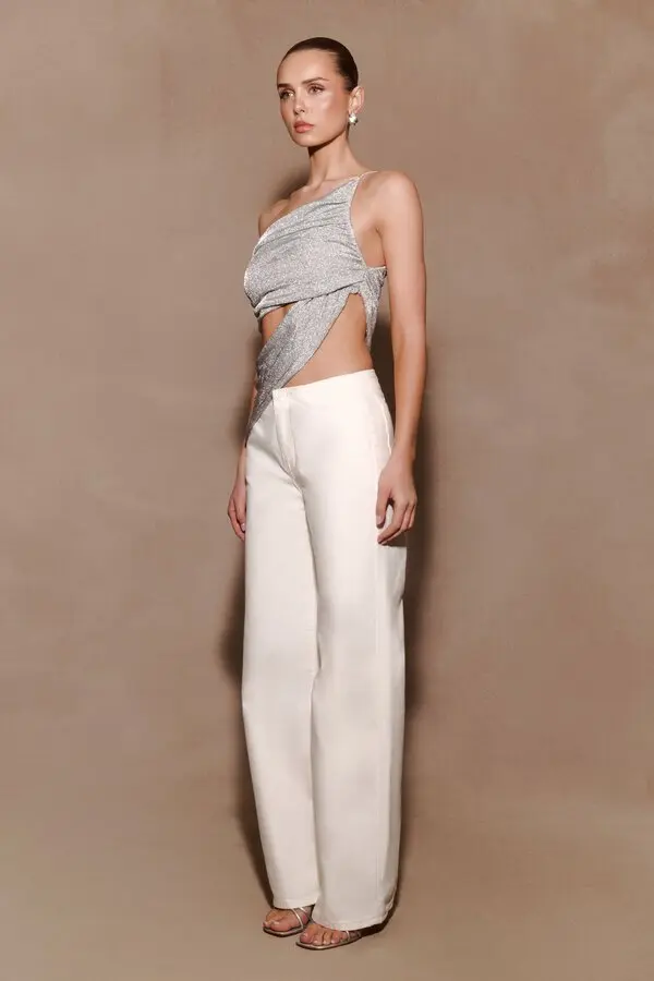 Meshki Corah Lurex Drape Knit Top
