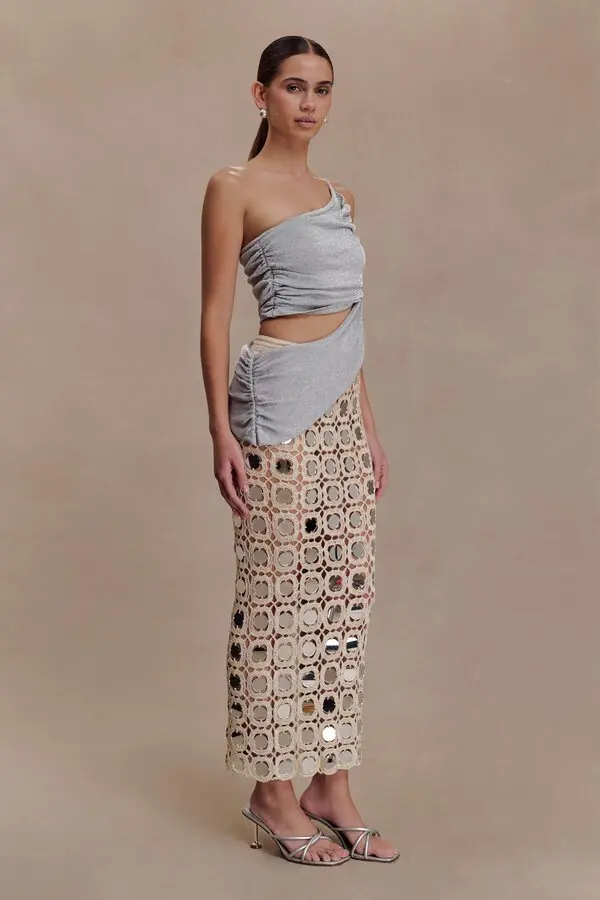 Meshki Corah Lurex Drape Knit Top