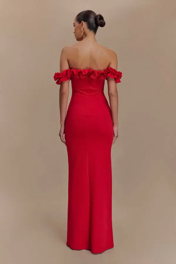 Meshki Nova Ruffle Off Shoulder Maxi Dress