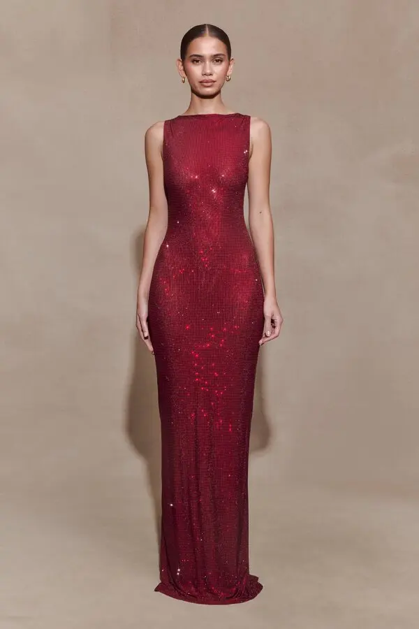 Meshki Magnolia Sleeveless Diamante Maxi Dress