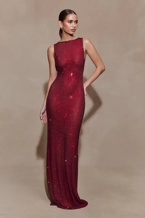 Meshki Magnolia Sleeveless Diamante Maxi Dress