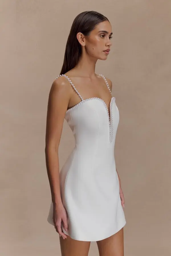 Meshki Kingsley Beaded Neckline Mini Dress