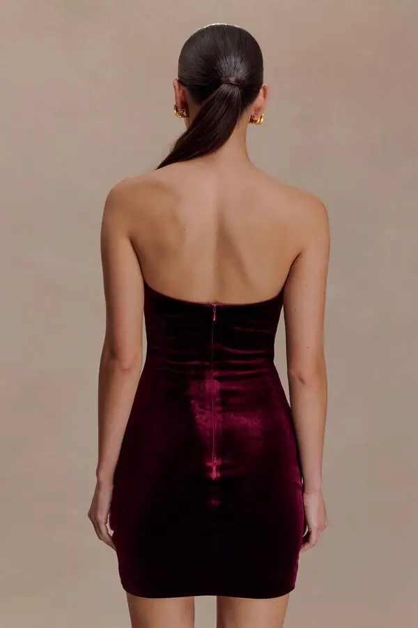 Meshki Paulina Velvet Strapless Mini Dress