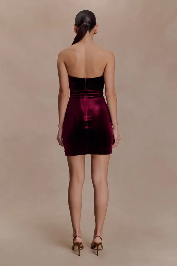 Meshki Paulina Velvet Strapless Mini Dress