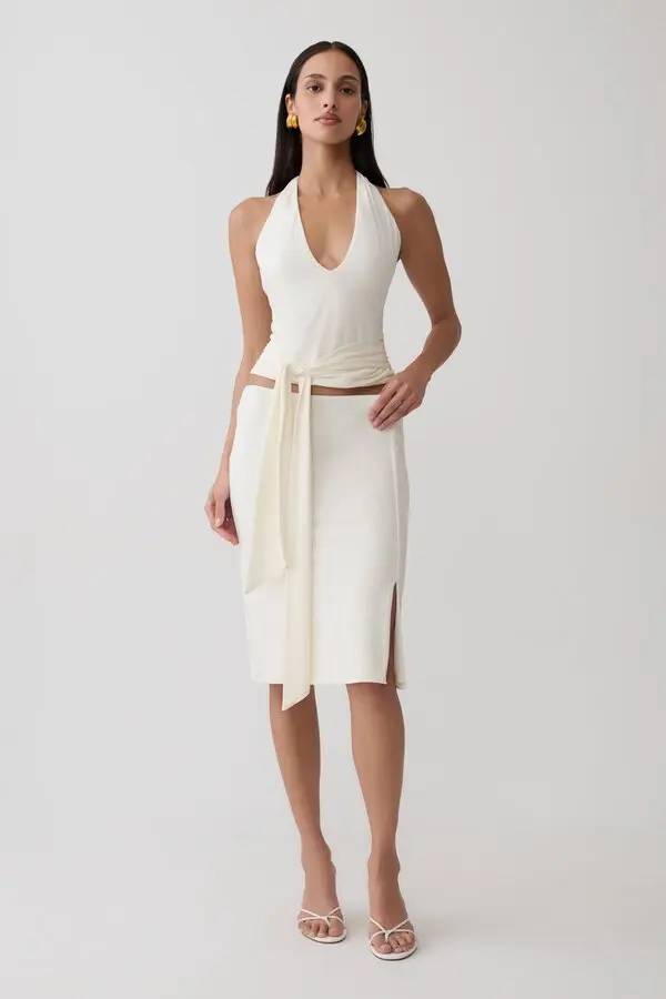 Meshki Elio Peached Jersey Midi Skirt