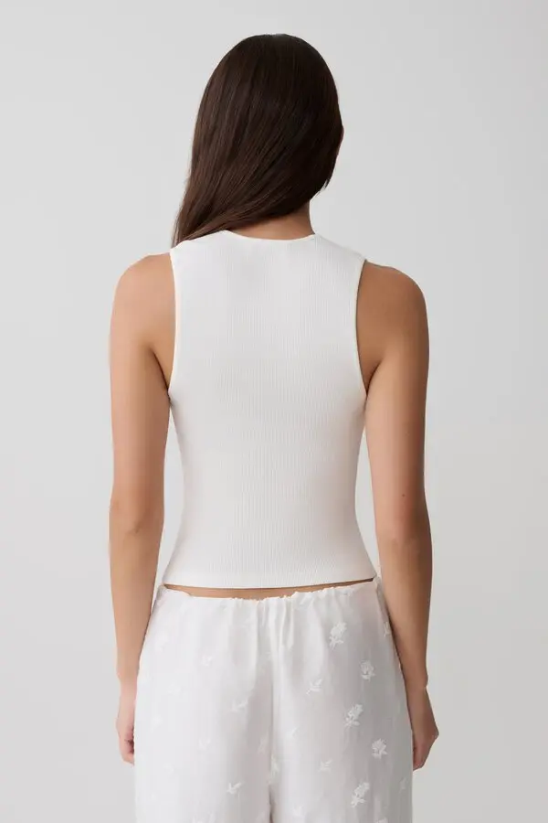 Meshki Vianna Broderie Ribbed Tank Top