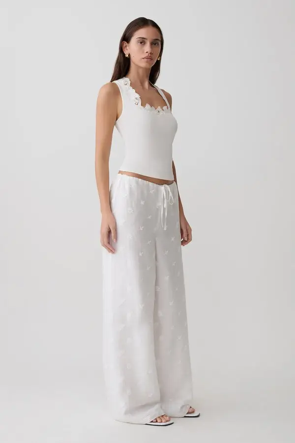 Meshki Vianna Broderie Ribbed Tank Top