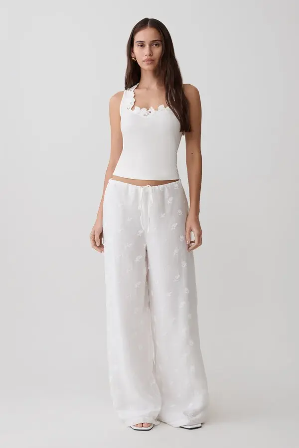 Meshki Vianna Broderie Ribbed Tank Top