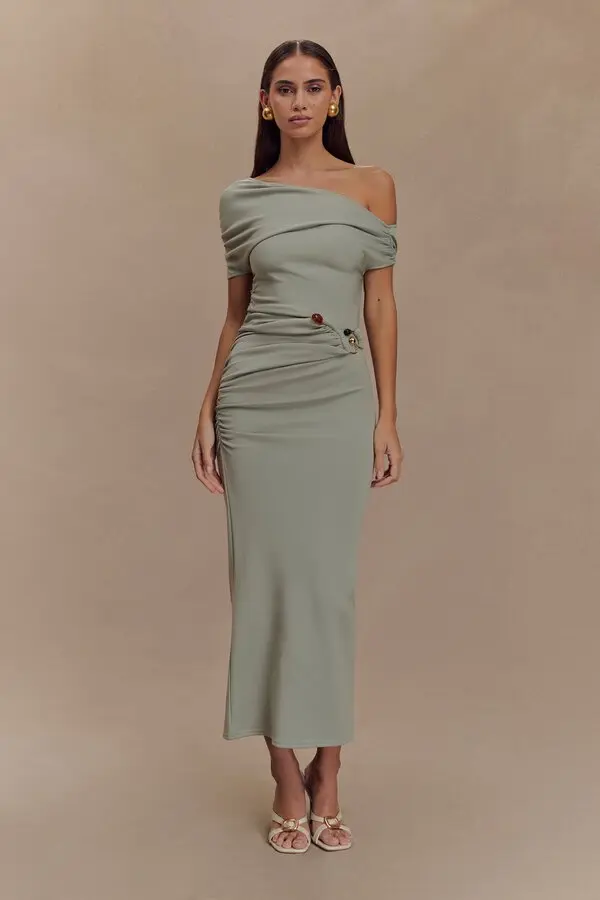 Meshki Kendra Scuba Jersey Midi Dress With Hardware