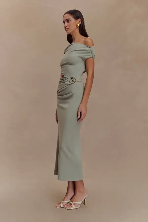 Meshki Kendra Scuba Jersey Midi Dress With Hardware