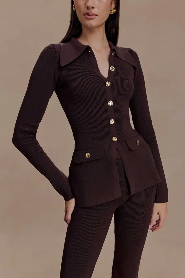 Meshki Suzie Ribbed Long Sleeve Longline Top