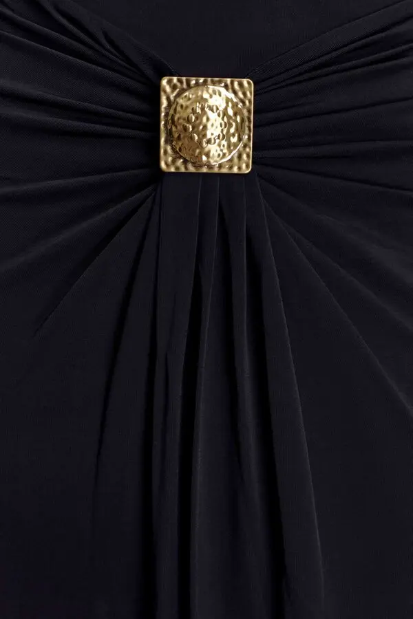 Meshki Quincy Halter Maxi Dress With Hardware