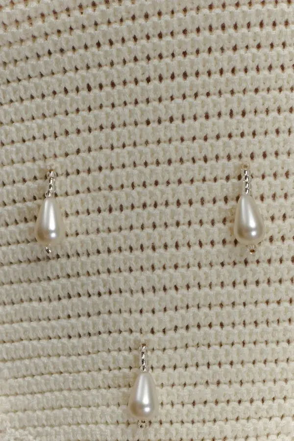 Meshki Aletta Knit Pearl Halter Top