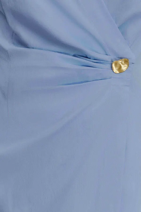 Meshki Mikaila Asymmetric Shirt Dress - Blue