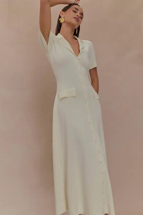 Meshki Pearson Short Sleeve Knit Midi Dress