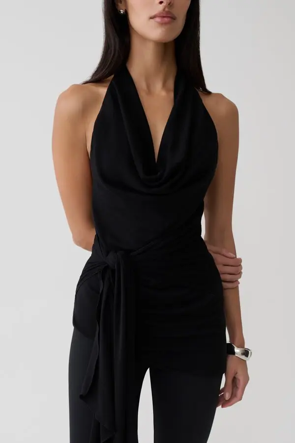 Meshki Dolorres Front Tie Halter Top