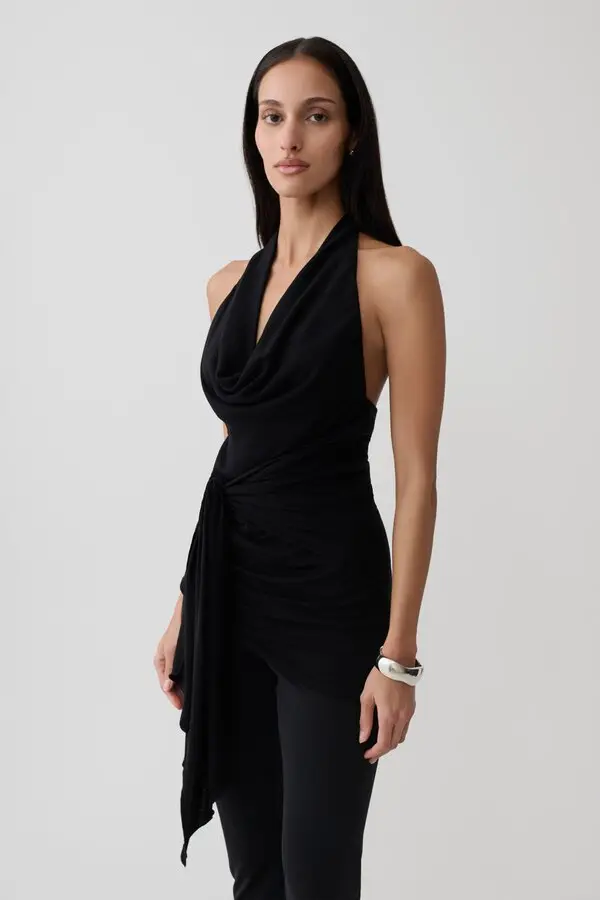 Meshki Dolorres Front Tie Halter Top