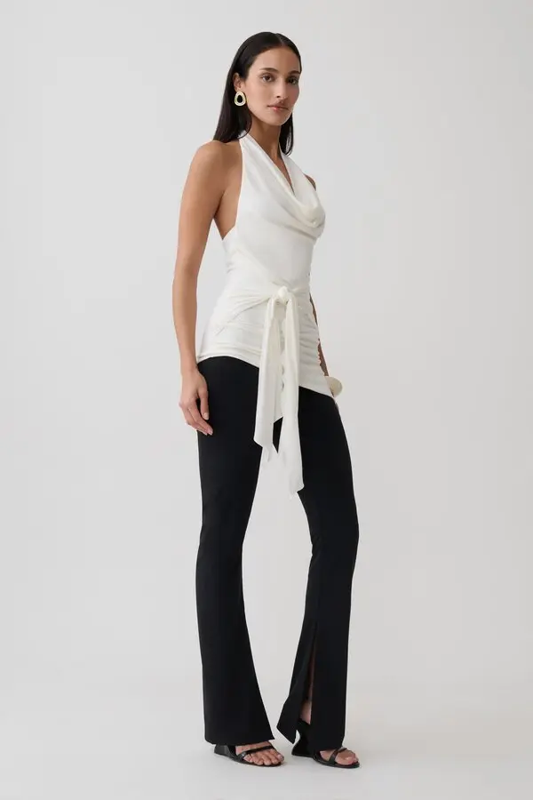 Meshki Dolorres Front Tie Halter Top