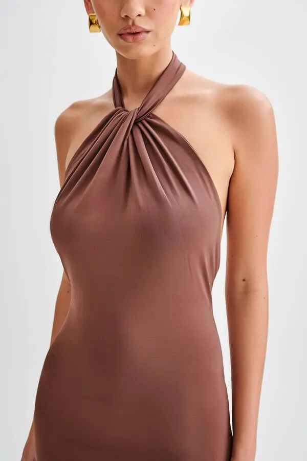 Meshki Elyna Slinky Halter Maxi Dress