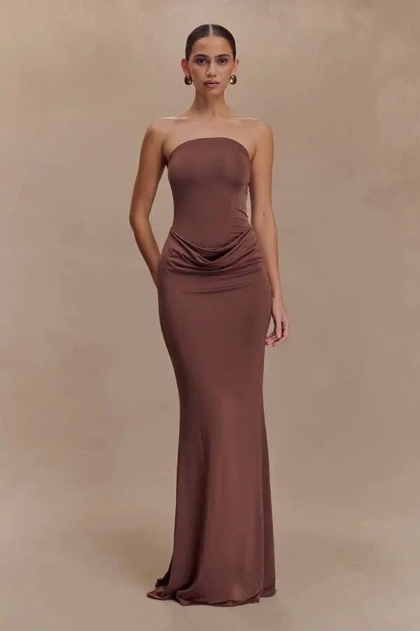 Meshki Madison Strapless Slinky Maxi Dress