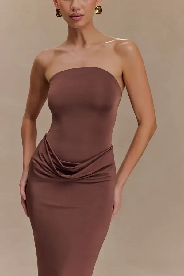 Meshki Madison Strapless Slinky Maxi Dress