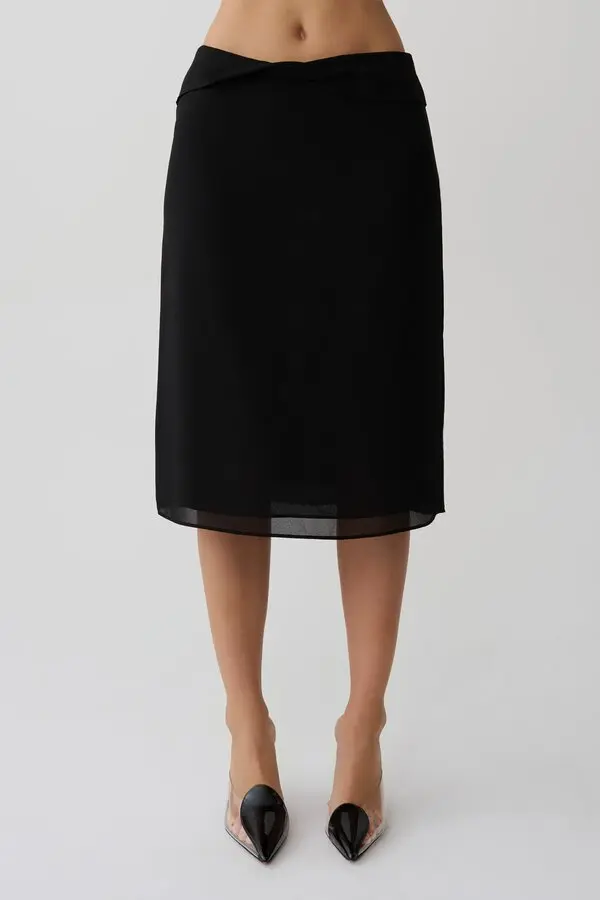Meshki Amelia Chiffon Midi Skirt