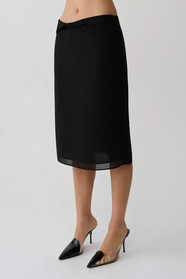 Meshki Amelia Chiffon Midi Skirt