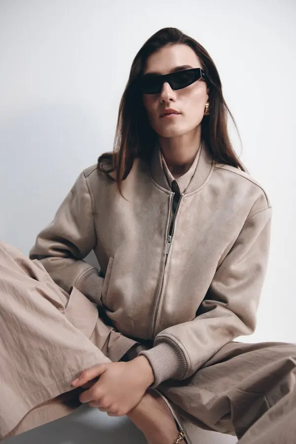 Meshki Rudy Suede Bomber Jacket