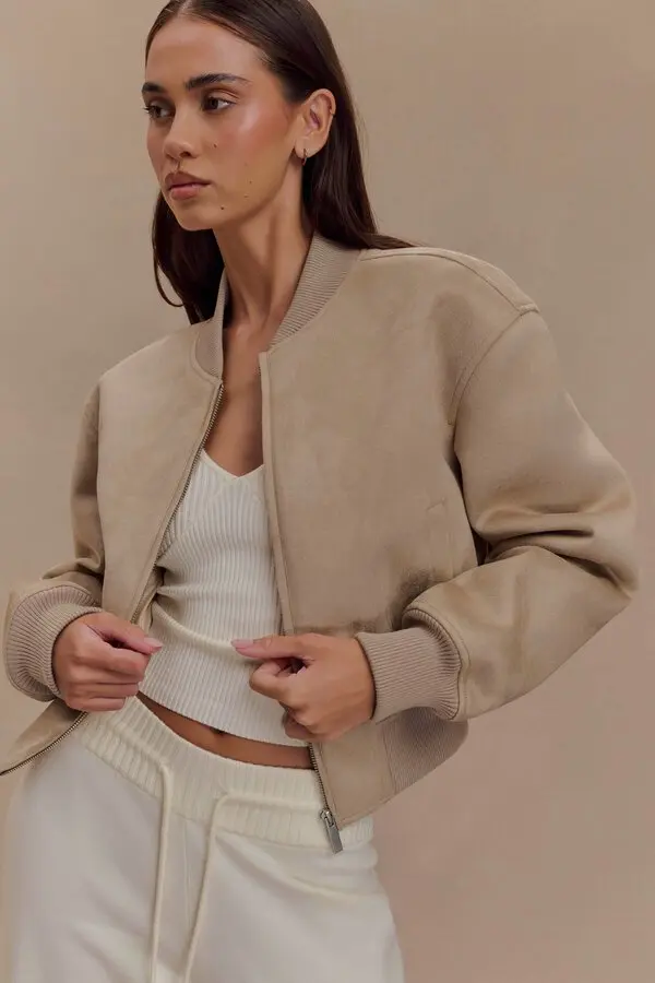 Meshki Rudy Suede Bomber Jacket