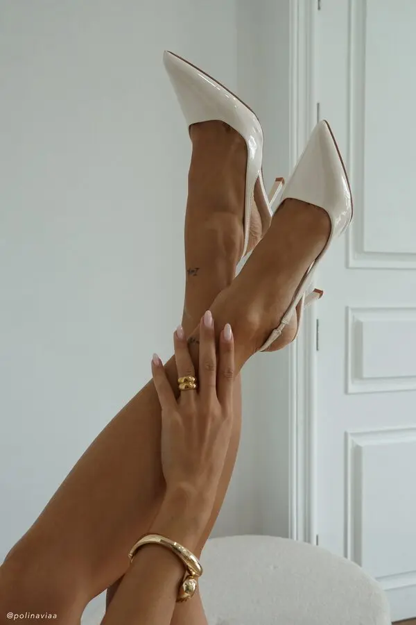 Meshki Dasha Patent Sling Back Heels