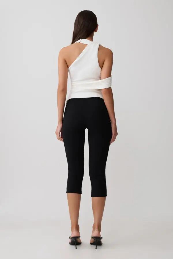 Meshki Sable Crossover Crepe Halter Top
