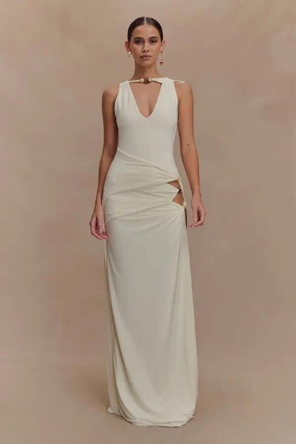 Meshki Kaiden Slinky Beaded Maxi Dress